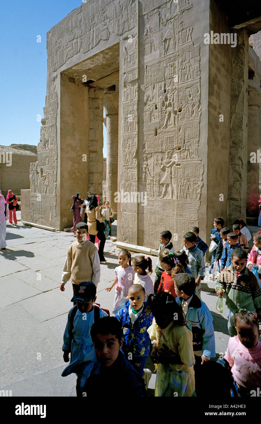 Egyptian children enjoying their educational tour of the great temple ...