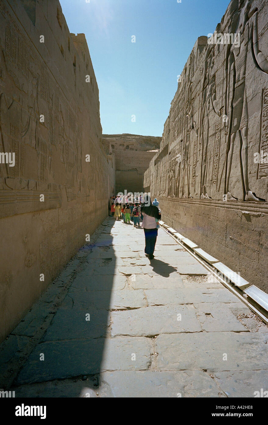 Inside the walls of the temple of the cocodile god Sobek and falcon god ...