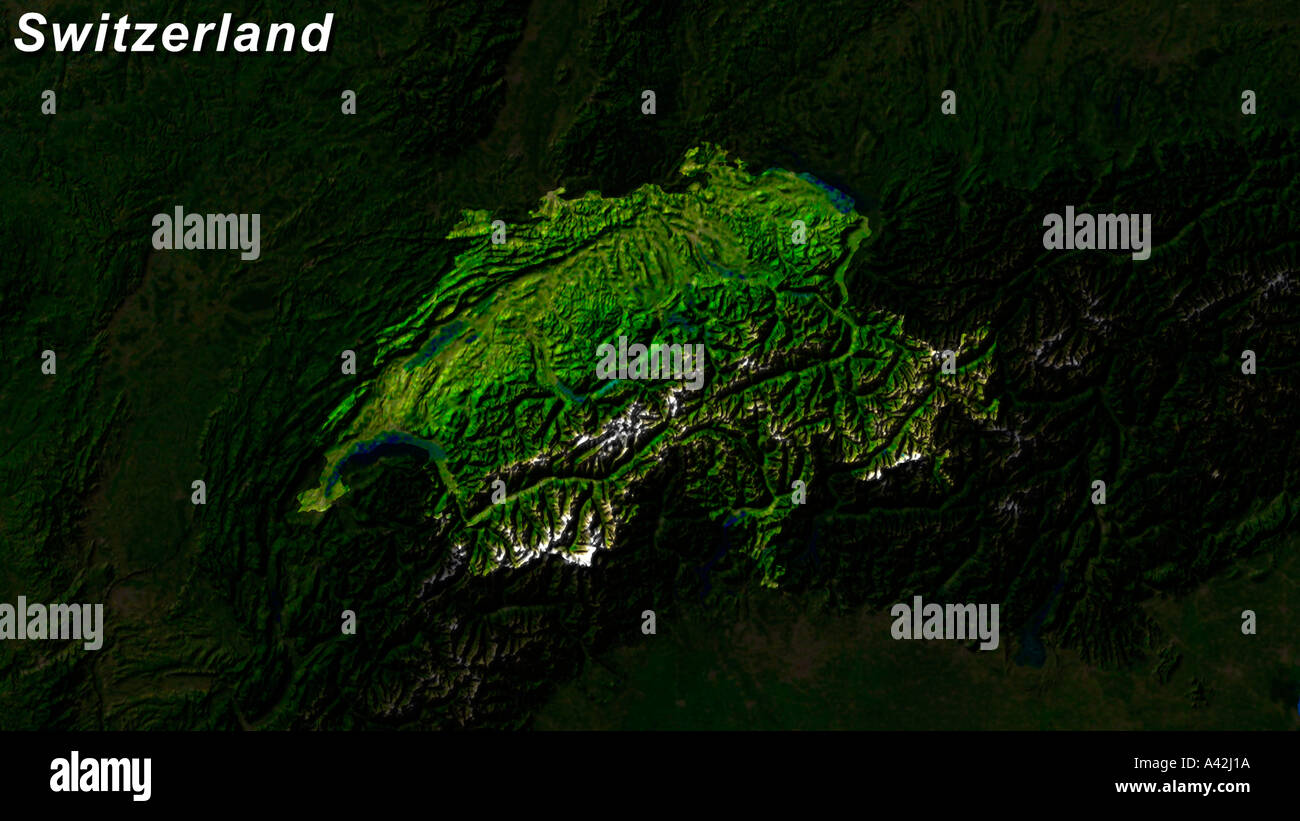 Map satellite geography switzerland hi-res stock photography and images ...
