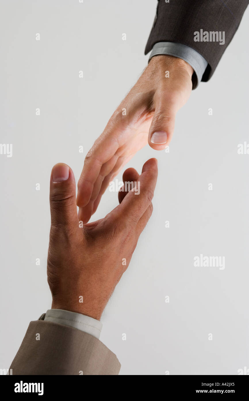 High angle view of businessman s hands shaking Stock Photo - Alamy