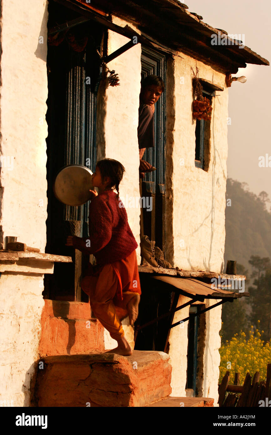 Asia girl entering house hi-res stock photography and images - Alamy