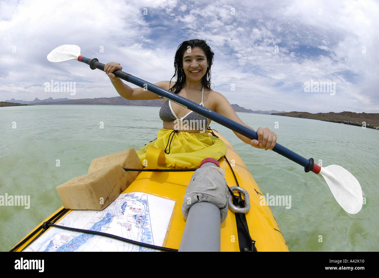 latin woman sea kayaking in Coronado Island model released Sea of ...