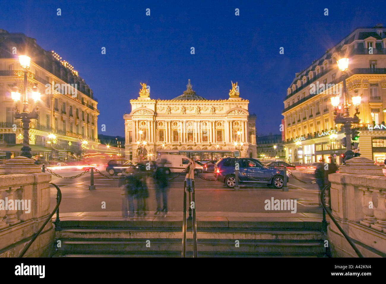 France Paris opera garnier at night Metro station Stock Photo - Alamy