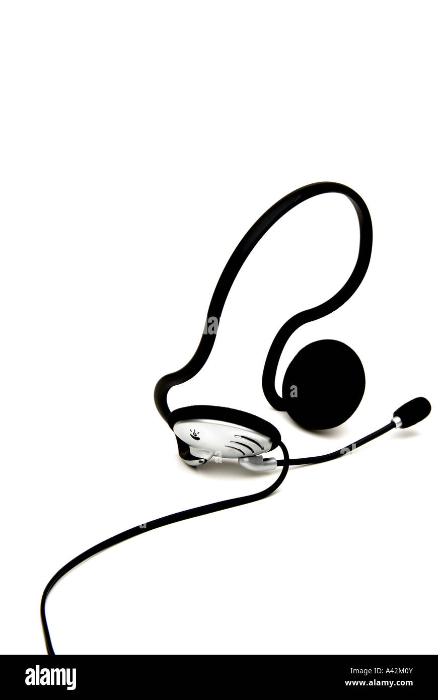 Telephone head Set on white background Communication Stock Photo - Alamy