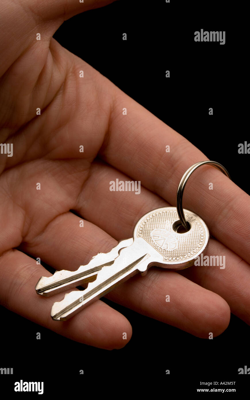 New house keys in human hand Conceptual Stock Photo - Alamy