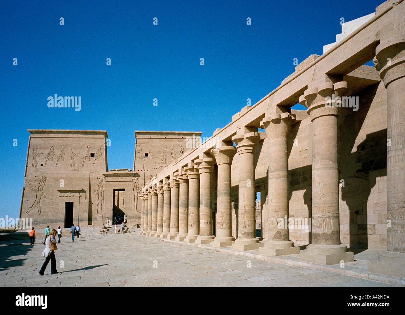 The outer court of the Temple of Isis at Philae Stock Photo - Alamy
