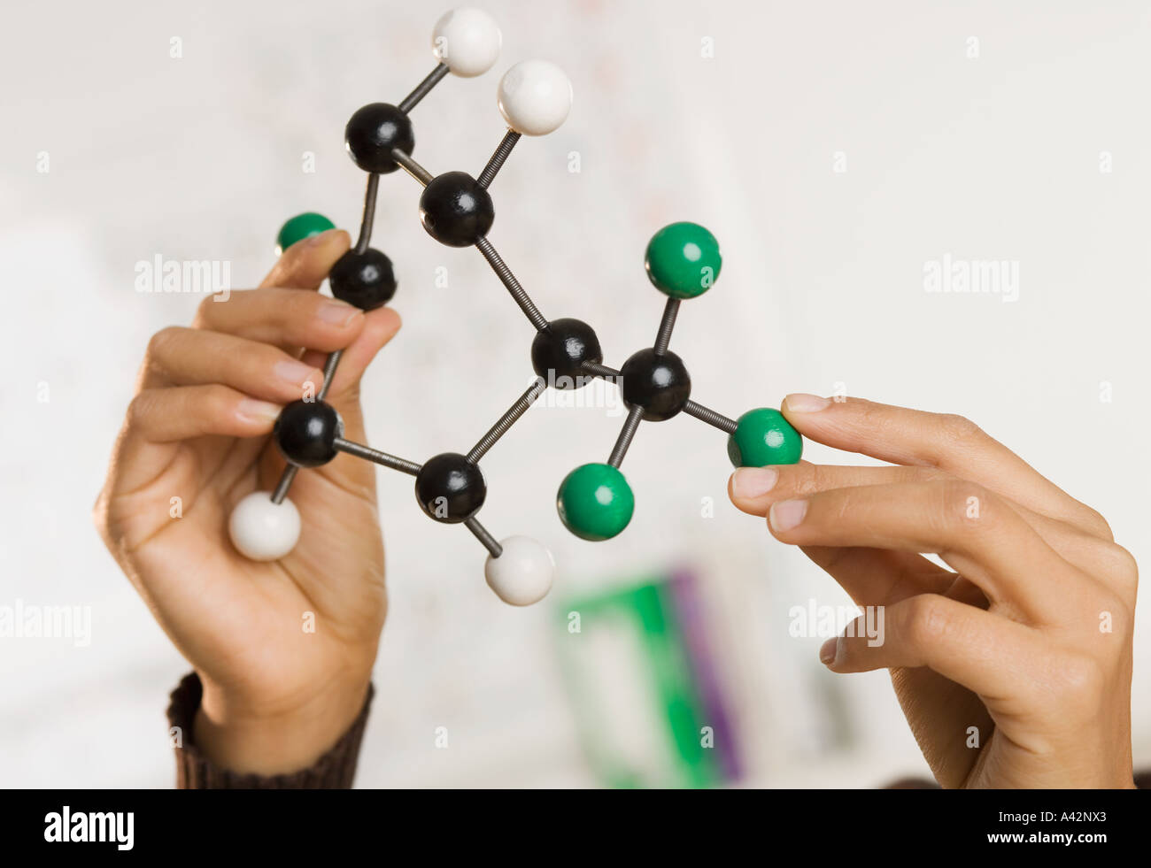 Close up of hands holding science model Stock Photo - Alamy