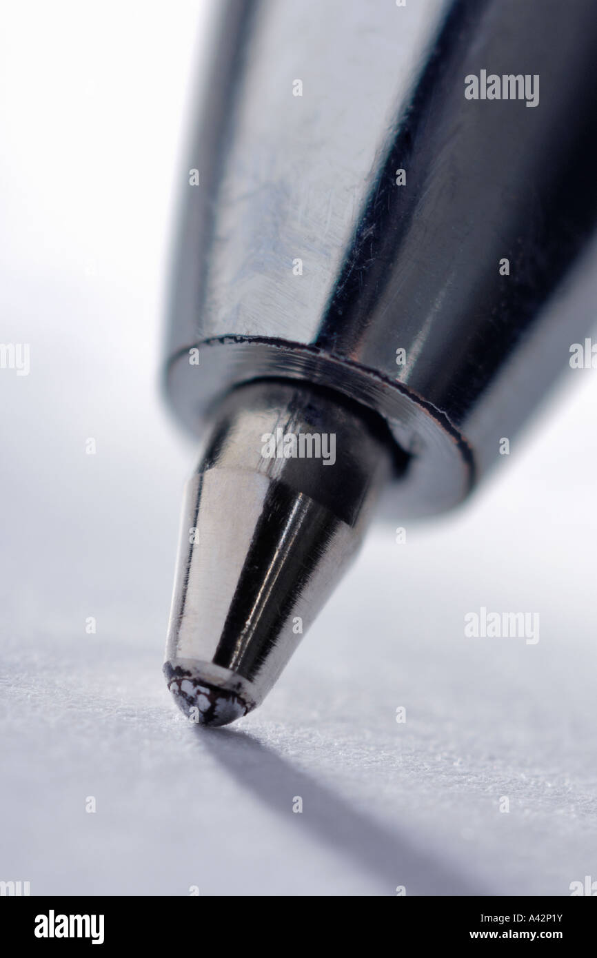 Close up of ballpoint pen on paper Stock Photo - Alamy