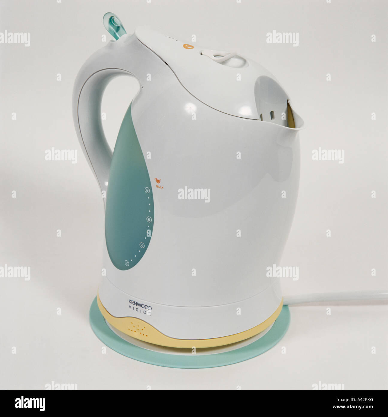 Close-up of white plastic electric kettle Stock Photo - Alamy