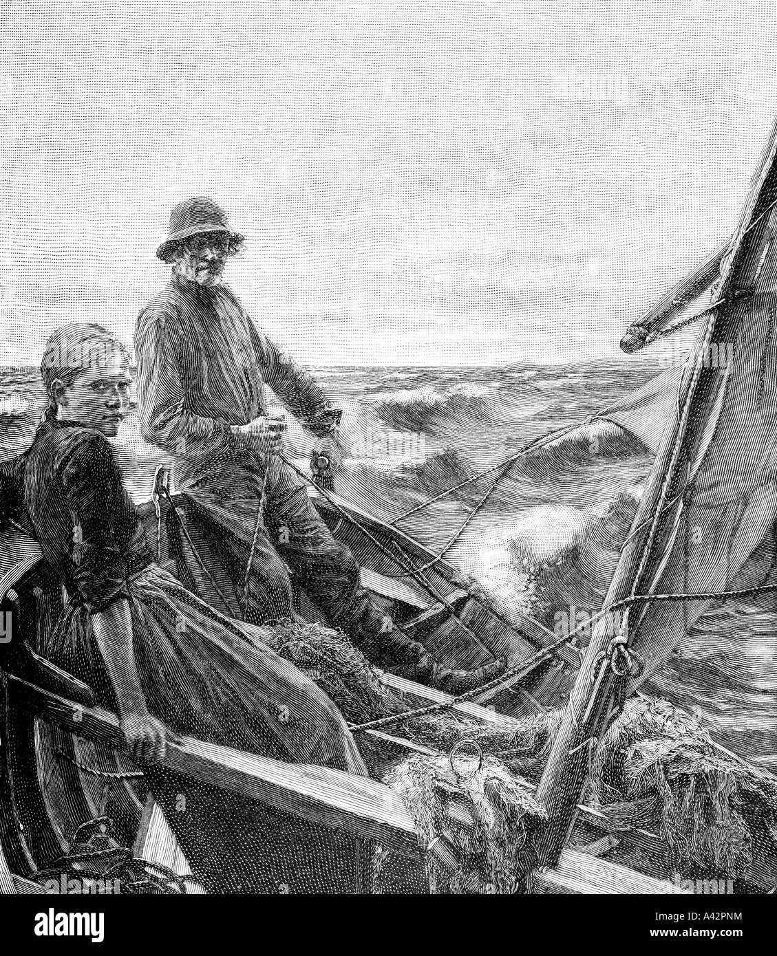 Man sailing rough sea hi-res stock photography and images - Alamy