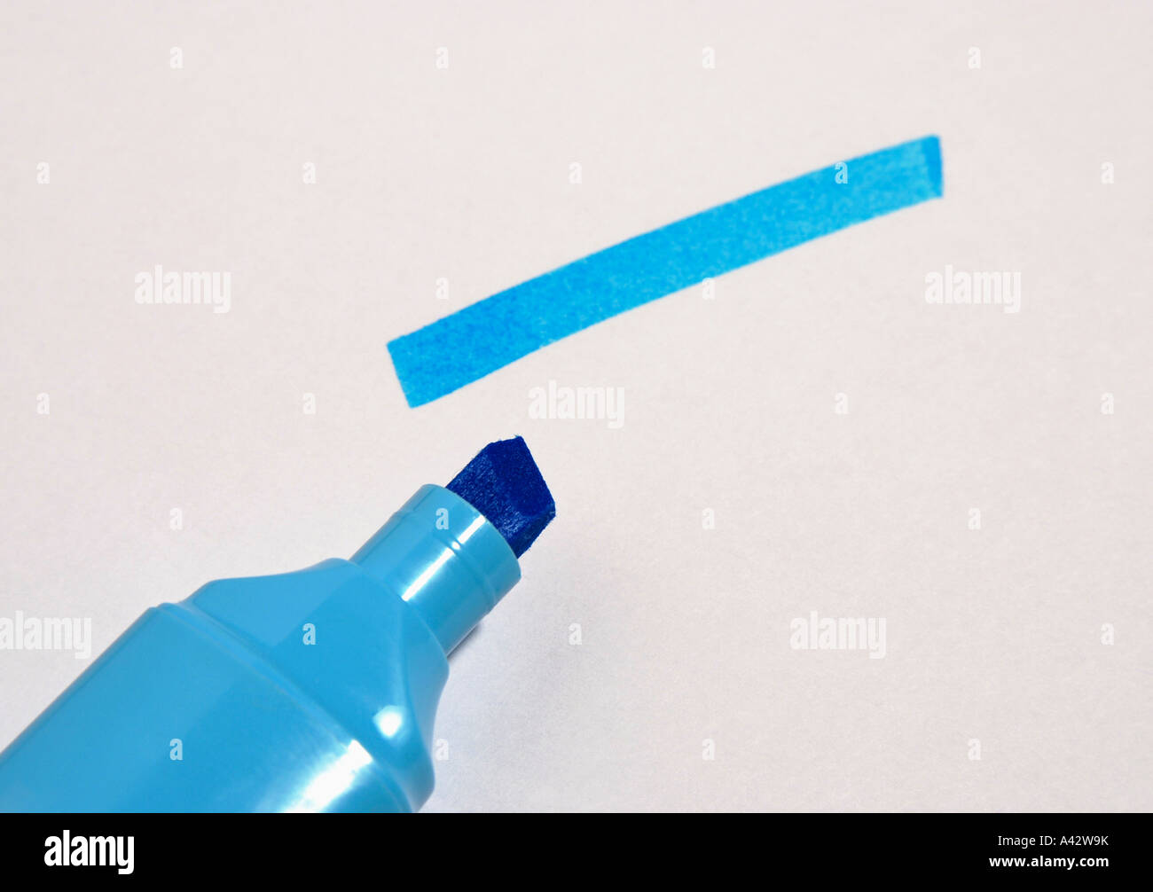 blue marker highlighter and a mark Stock Photo - Alamy
