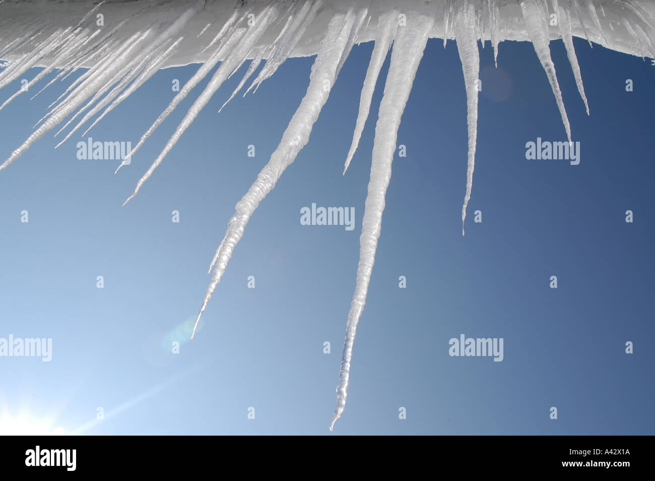 Roof and frozen stalactites hi-res stock photography and images - Alamy