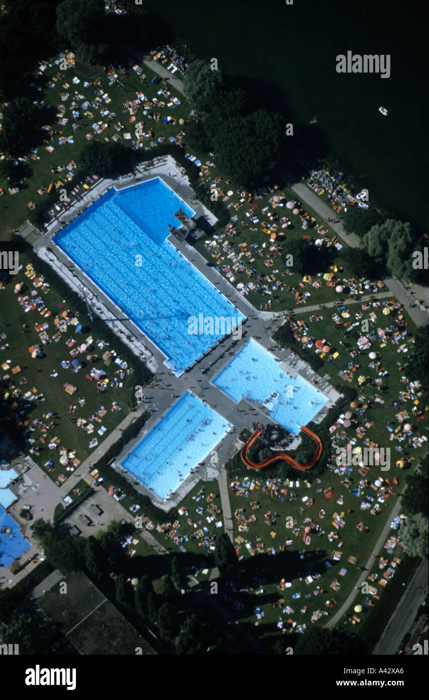 swimming pools aerial view Stock Photo - Alamy