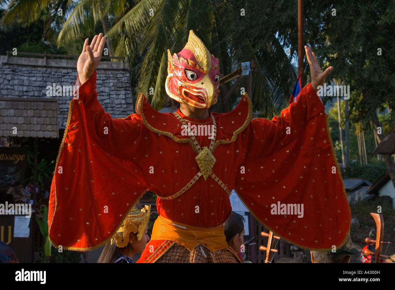 Garuda Dancing to Promote a Cultural Show Luang Prabang Laos Stock ...