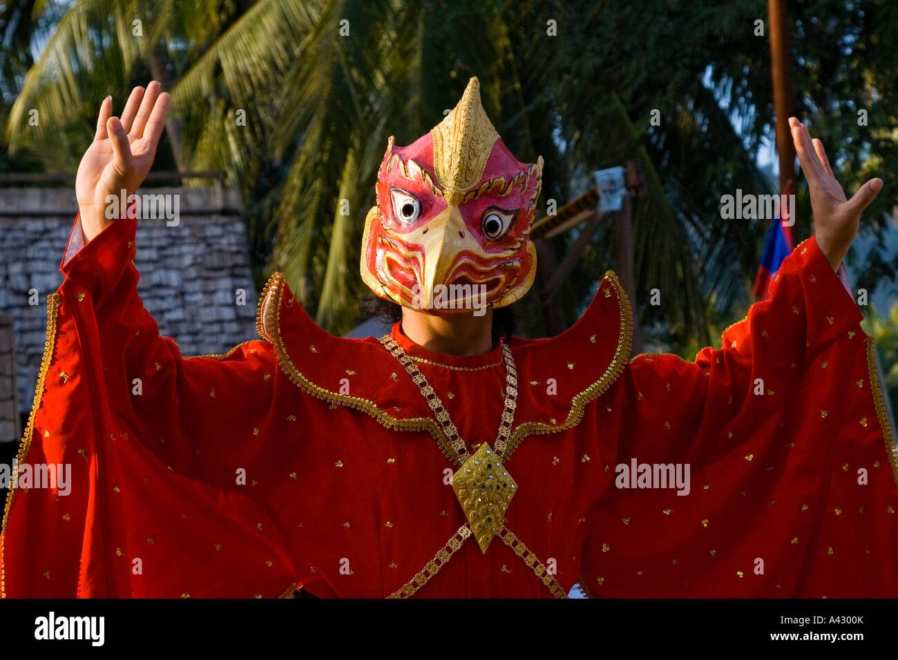 Garuda Dancing to Promote a Cultural Show Luang Prabang Laos Stock ...