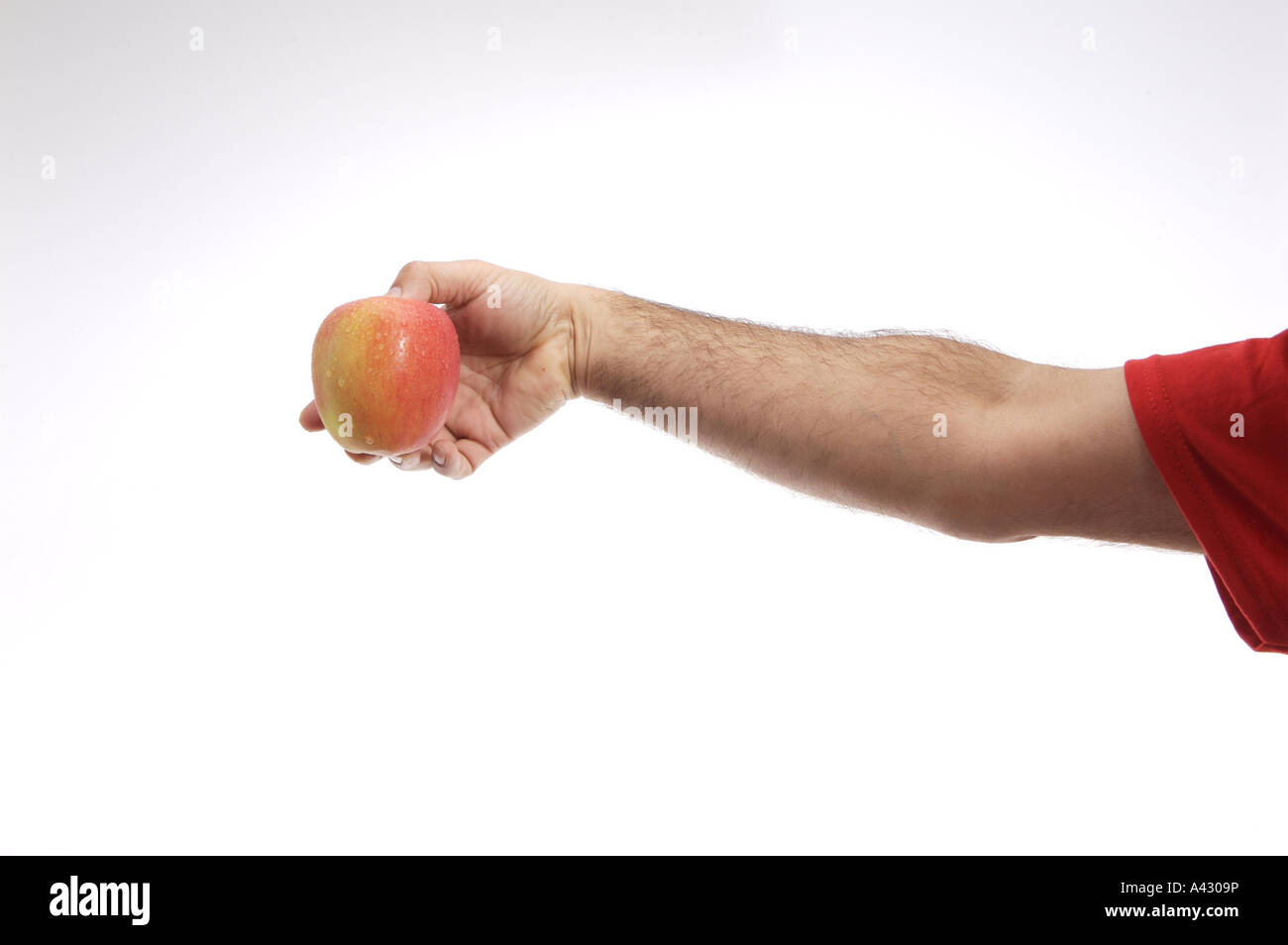 hand arm holding apple Stock Photo - Alamy