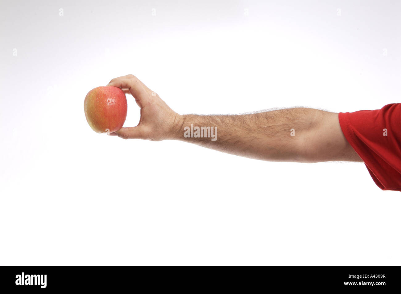 hand arm holding apple Stock Photo - Alamy