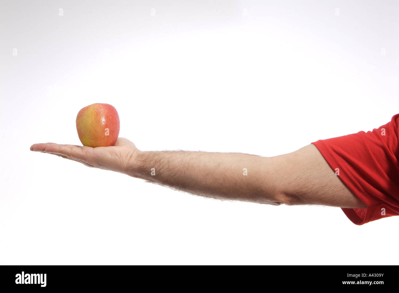 hand arm holding apple Stock Photo - Alamy