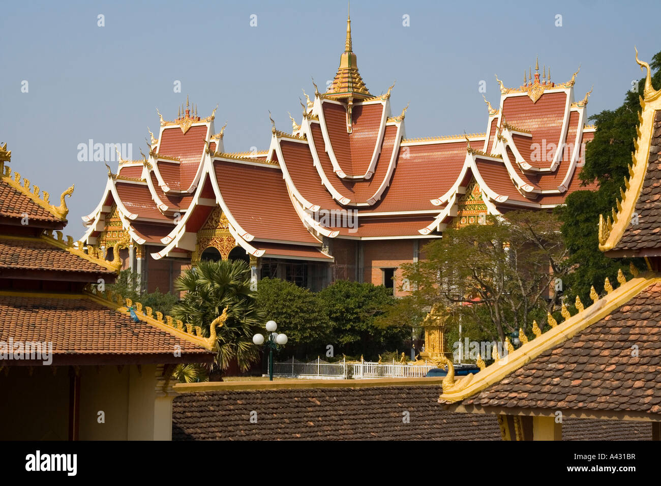 Temple at Wat That Luang Vientiane Laos Stock Photo - Alamy