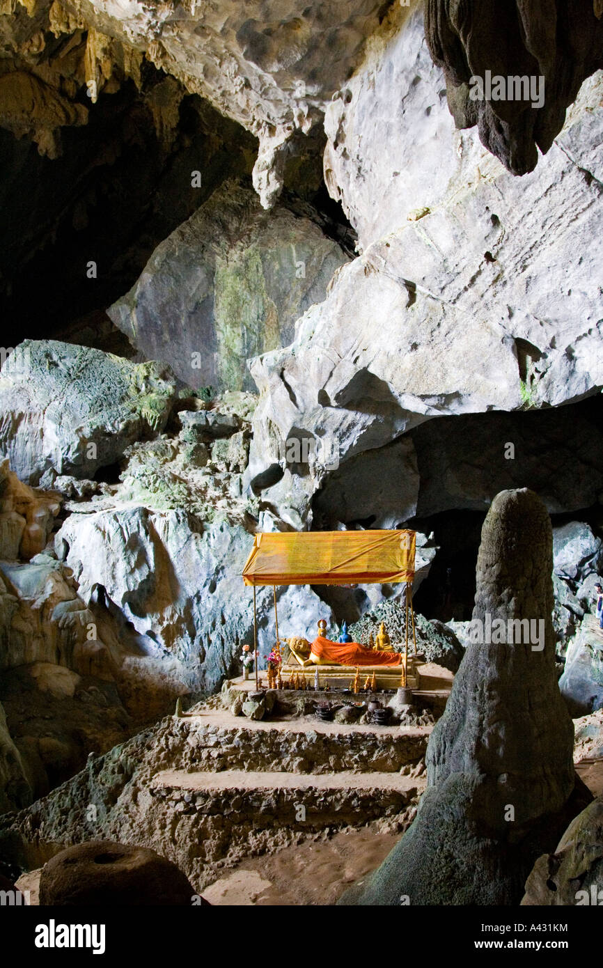 Reclining Bronze Buddha inside Phu Kham Cave Vang Vieng Laos Stock ... Reclining Bronze Buddha inside Phu Kham Cave Vang Vieng Laos Stock ...