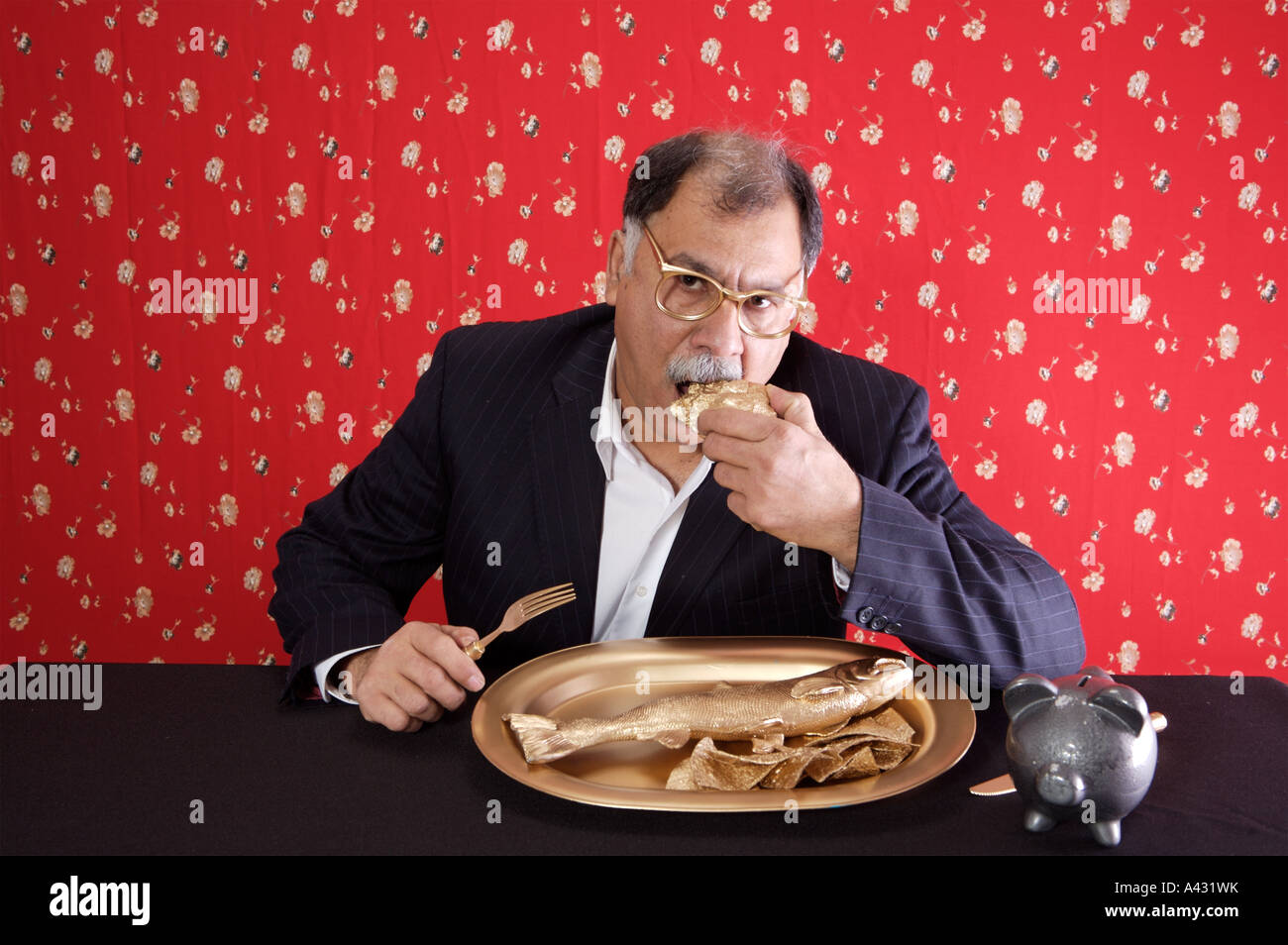 Wealthy man eating hi-res stock photography and images - Alamy
