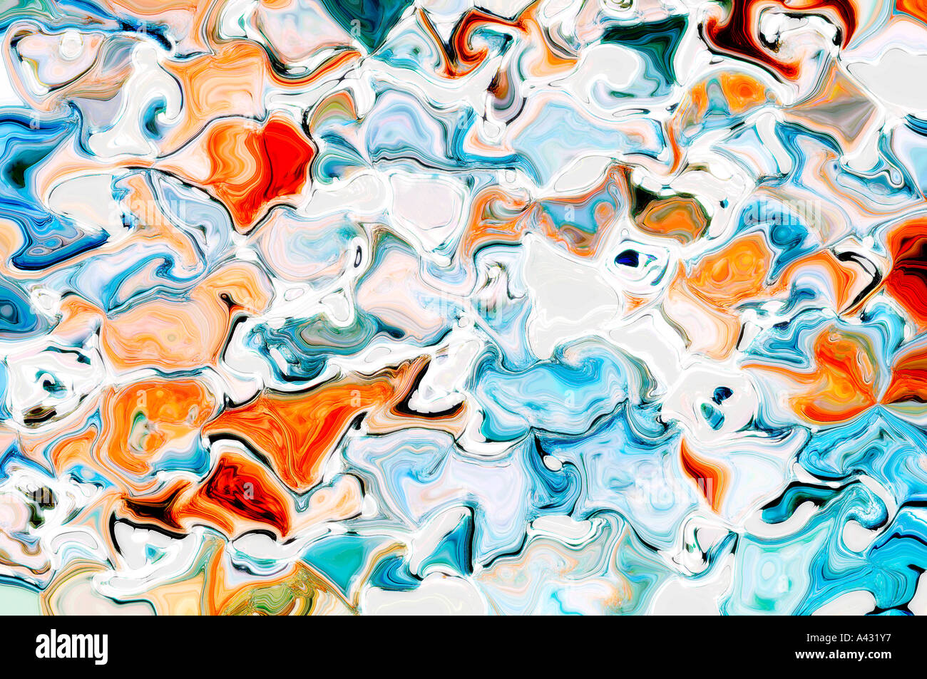 blue orange and white abstract made from using flaming pear's swerve ...