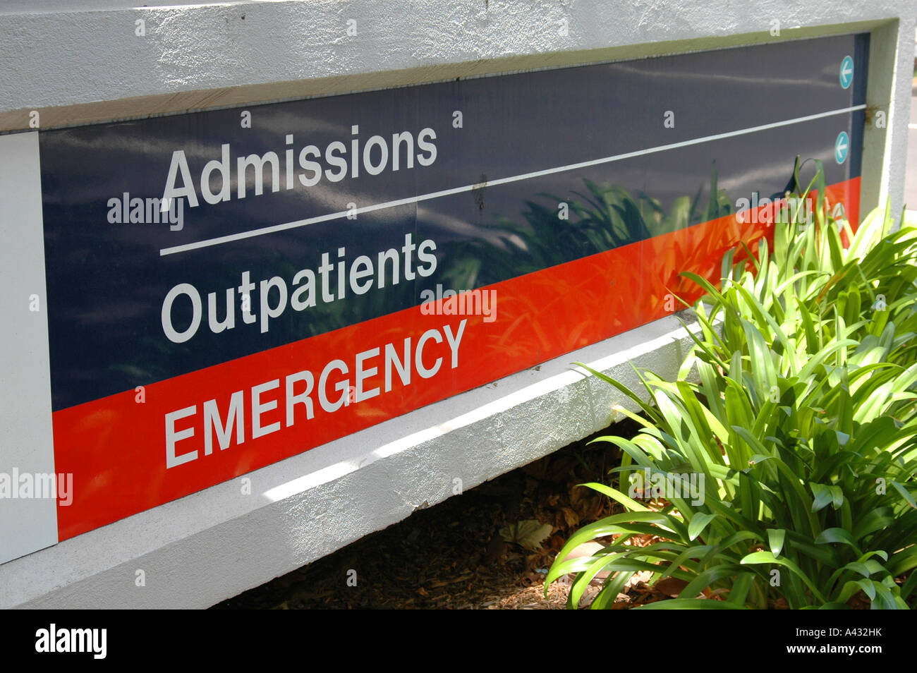 Hospital Emergency, Outpatients & Admissions sign Stock Photo - Alamy