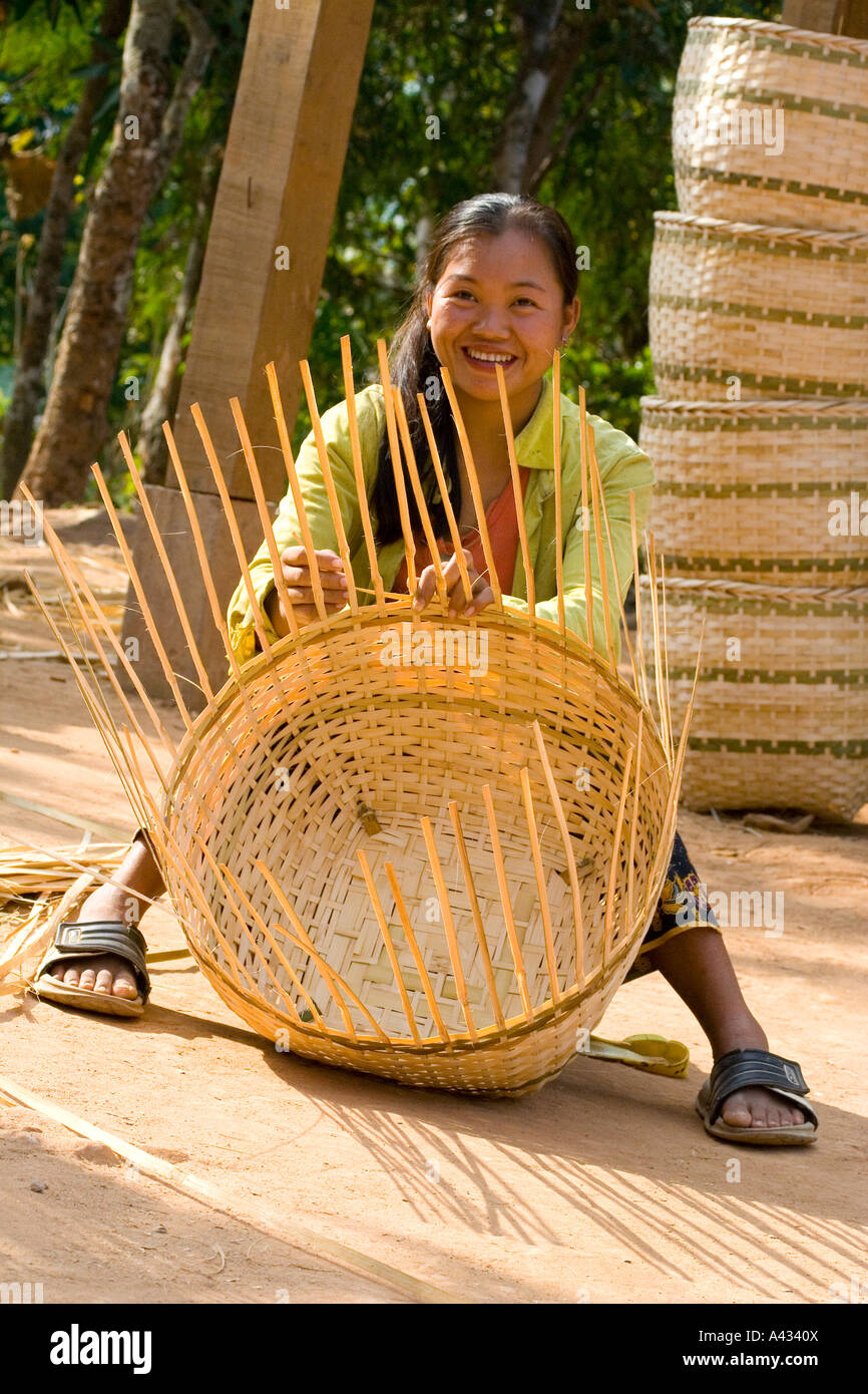 Basket Weaving Ban Donkeo Outside Luang Prabang Laos Stock Photo - Alamy