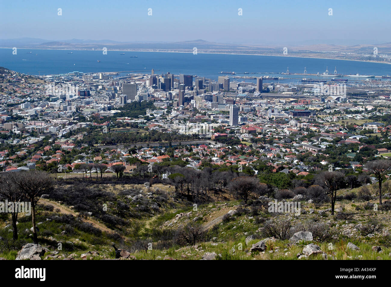 View of Cape Town city skyline from Table Mountain Stock Photo - Alamy