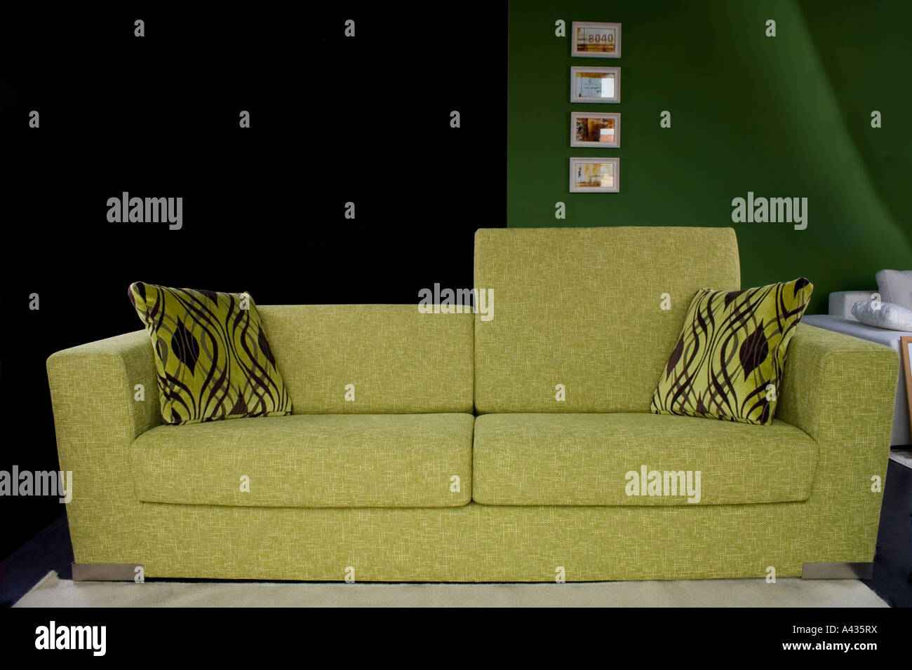 Green comfortable sofa in hi-res stock photography and images - Alamy