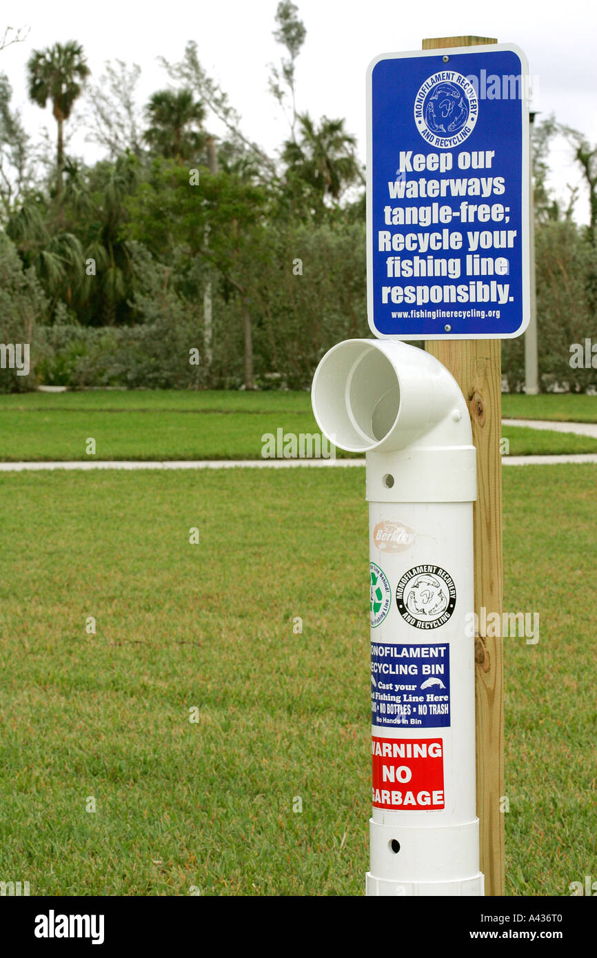 Recycle fishing line responsibly green grass tree Palm Beach county ...