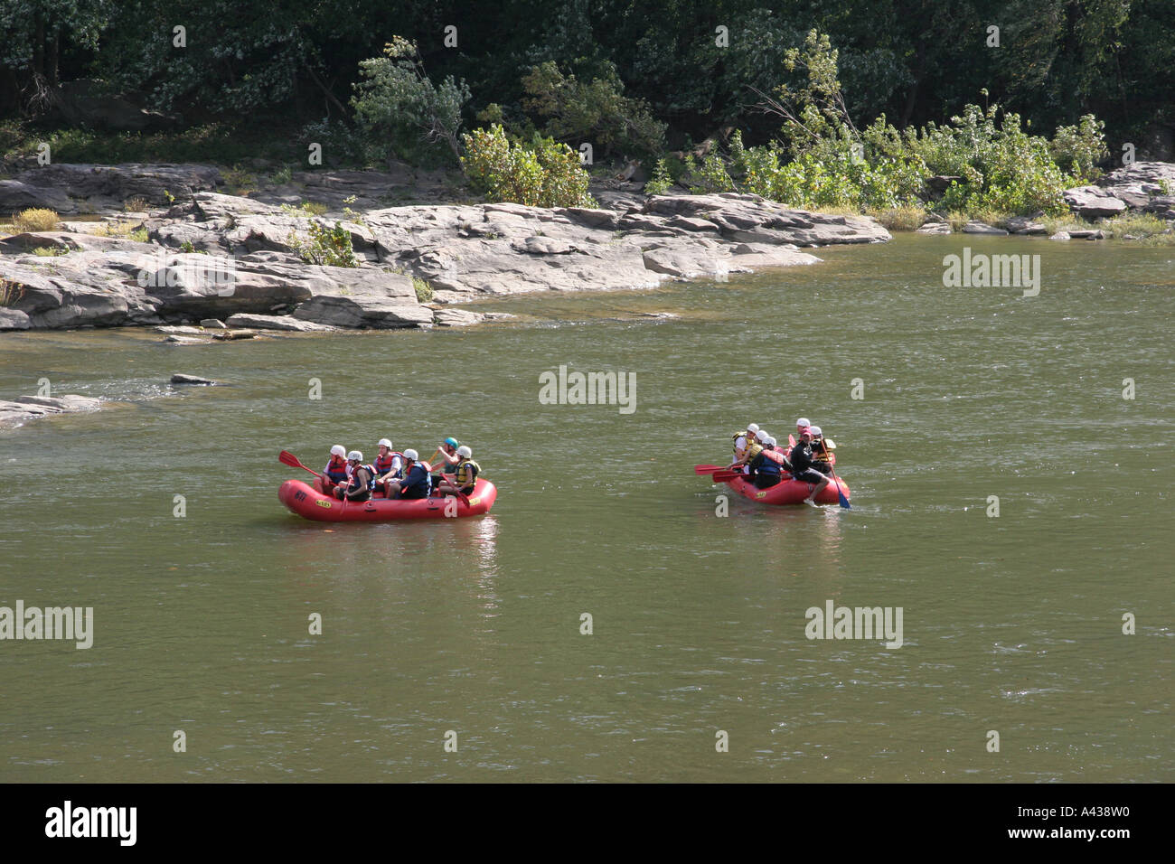 Two Boatfuls of River Rafters Stock Photo - Alamy