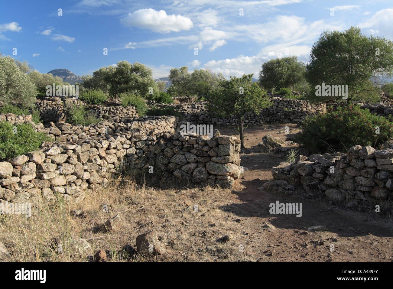 Nuraghe village Serra Orrios near Dorgali, Sardinia, Italy Stock Photo ...