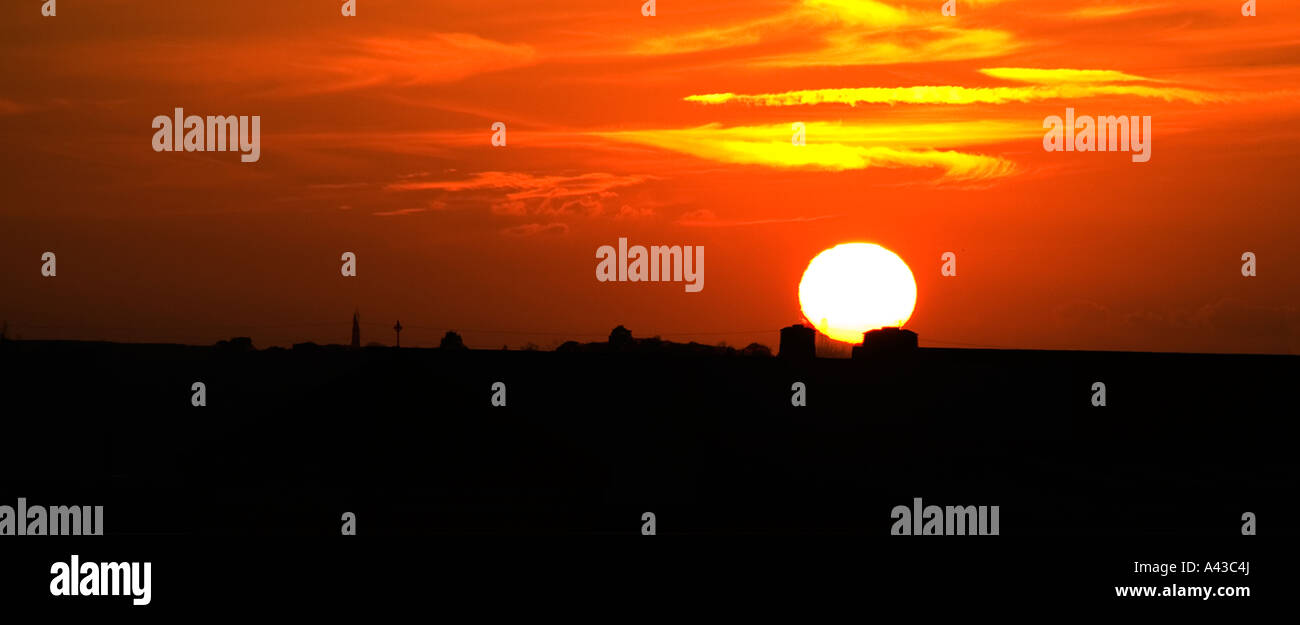 Sun Set, over Lincoln City, through the lower atmosphere.Landscape ...