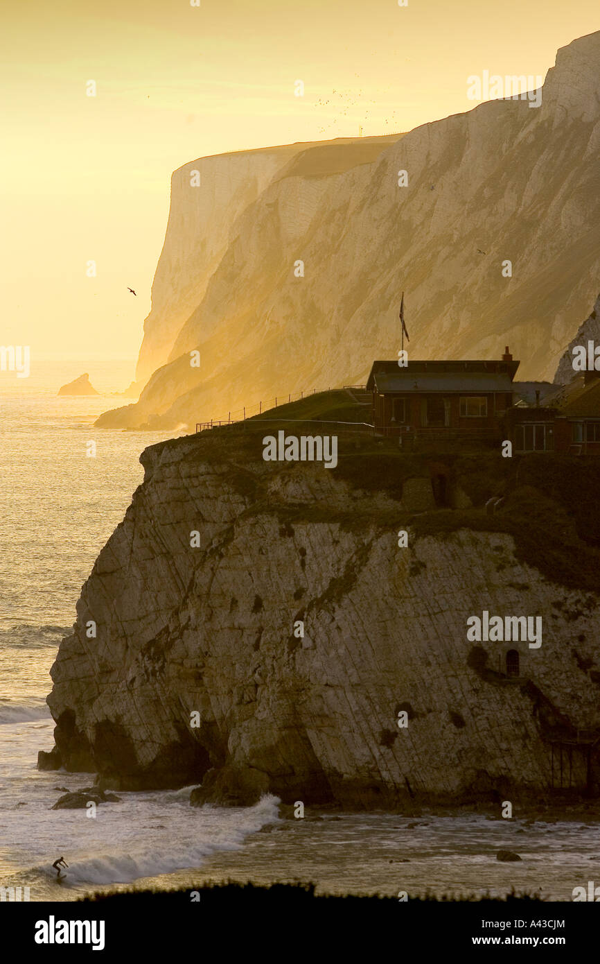 Surfer Freshwater Bay Tennyson Down Isle of Wight England UK Great ...