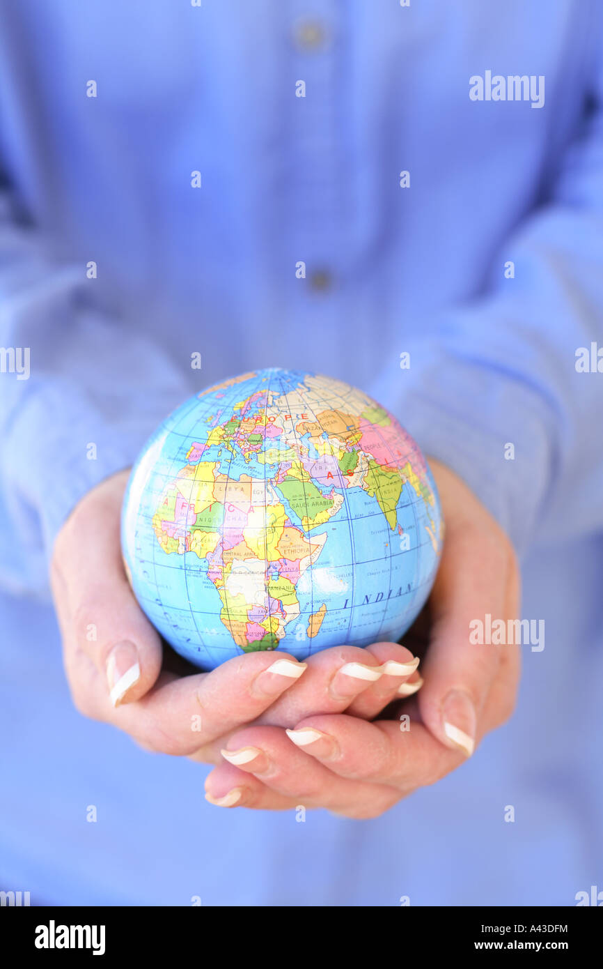 Hands Holding Globe Stock Photo - Alamy