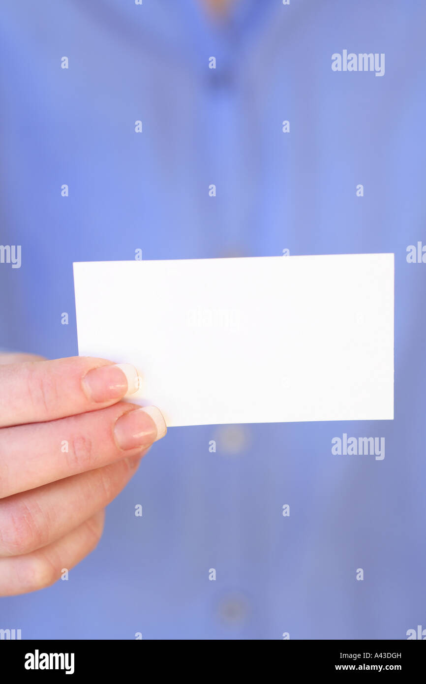 Hand Holding Business Card Stock Photo - Alamy