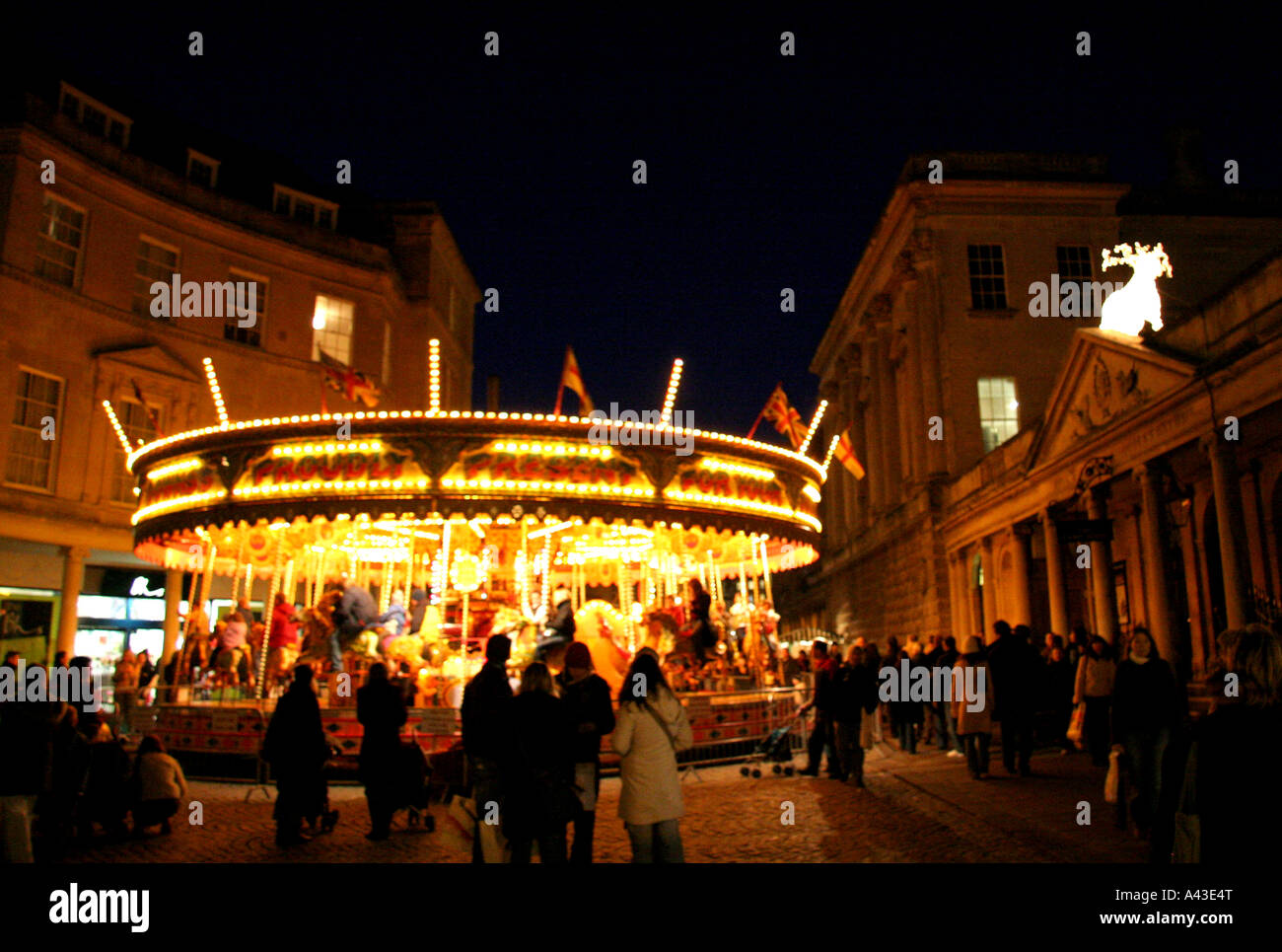 Old fashioned carousel in Bath England Stock Photo - Alamy