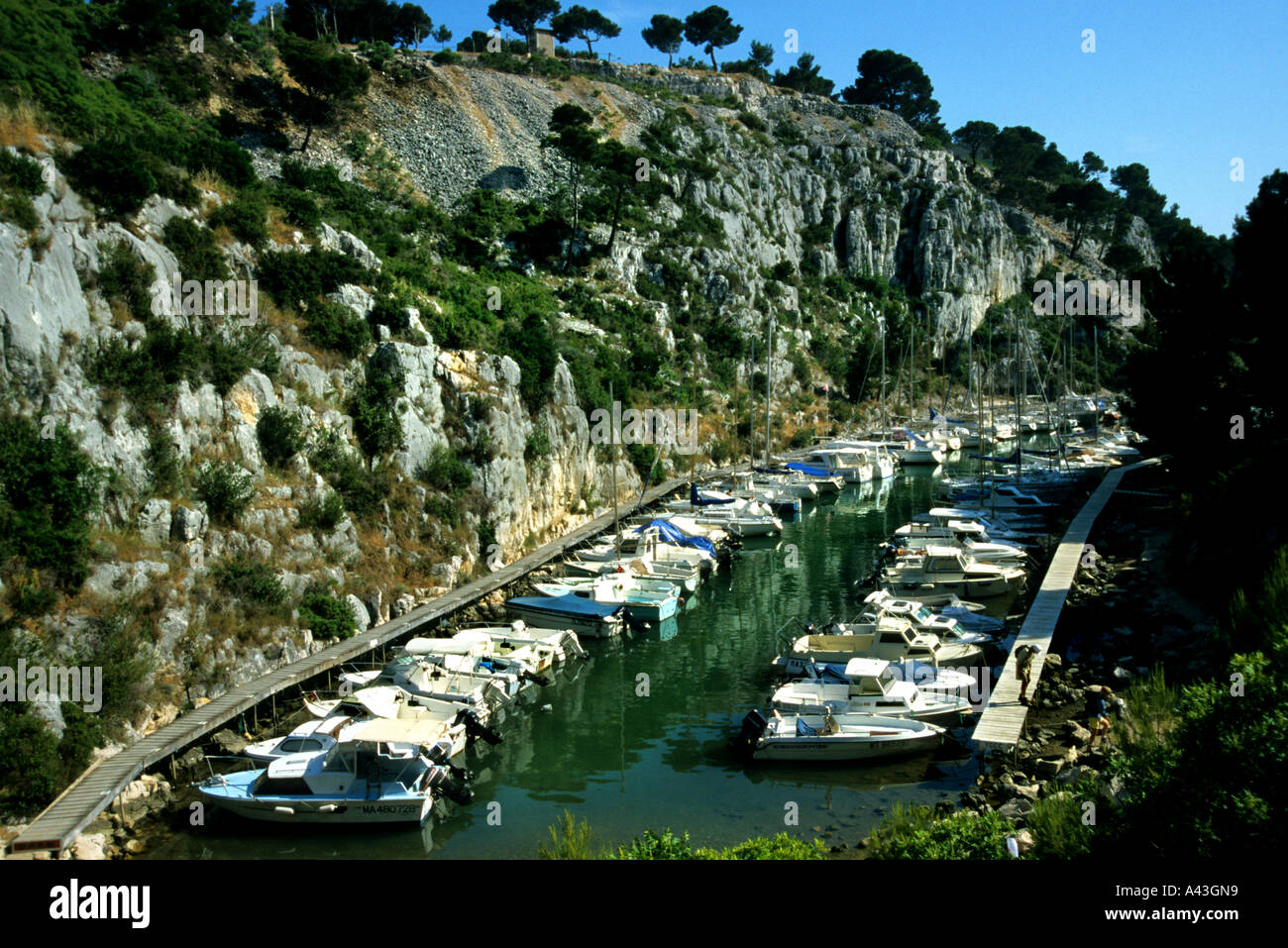 Provence Calanques near Cassis French Riviera France Boat Port Harbor ...