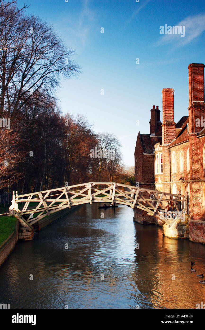 The Mathematical Bridge and Queens College Cambridge, England Stock ...