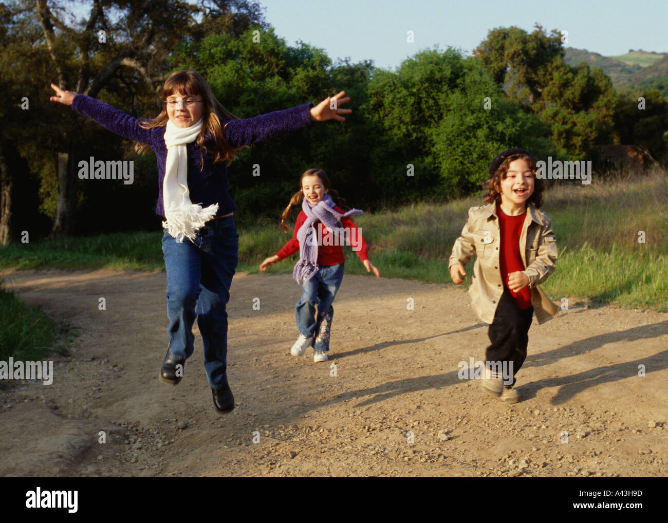 Kids running in Topanga State Park Topanga CA Stock Photo - Alamy