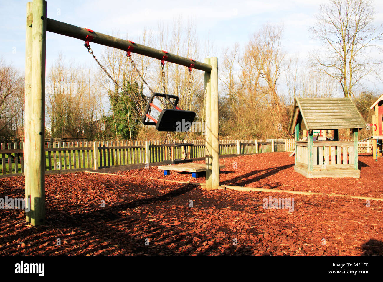 Playground Swinging Swing Stock Photo - Alamy
