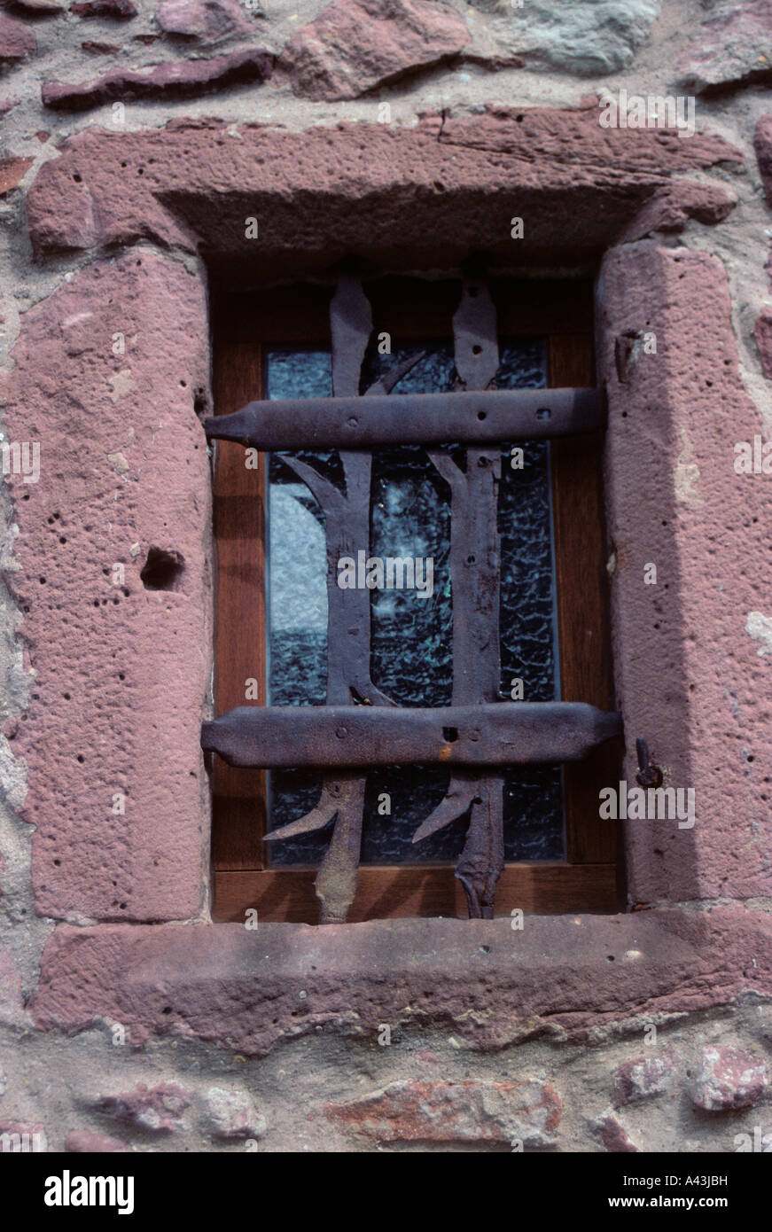 Window in ancient Roman wall. Ladenburg, Germany. Elements of this wall ...