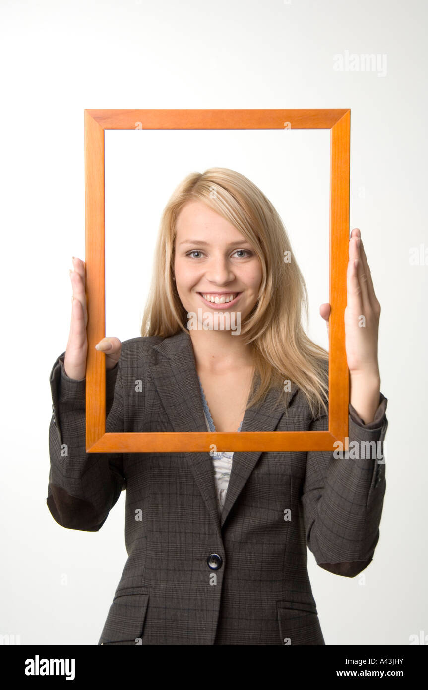 Woman in a photograph frame hi-res stock photography and images - Alamy