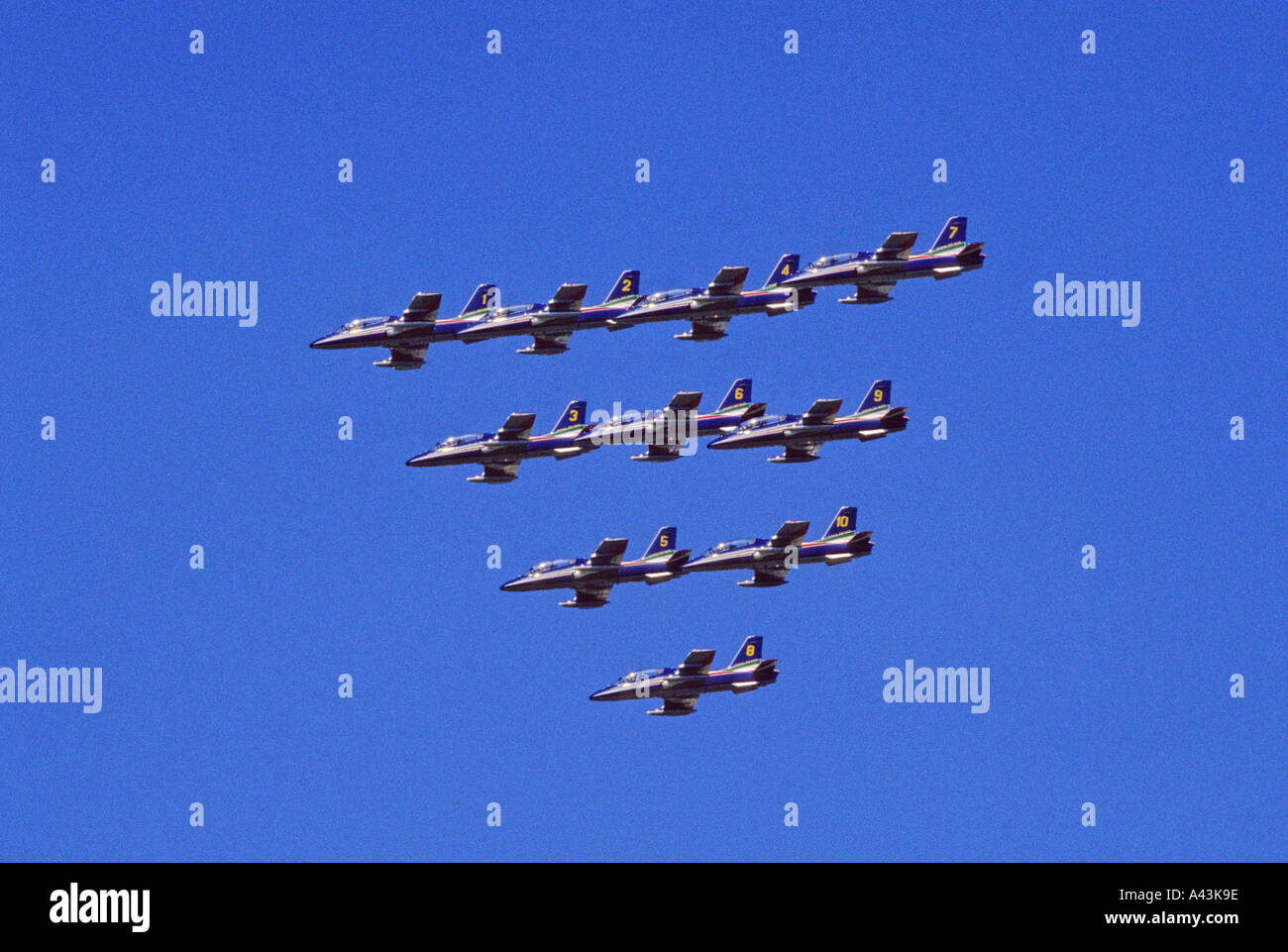 Italian Air Force aerobatic display team Frecce Tricolori Stock Photo ...