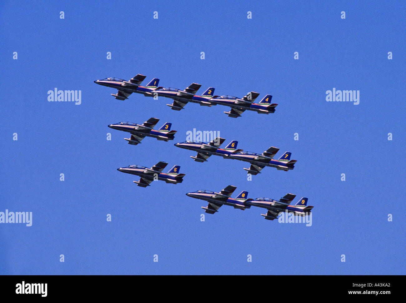 Italian Air Force aerobatic display team Frecce Tricolori Stock Photo ...