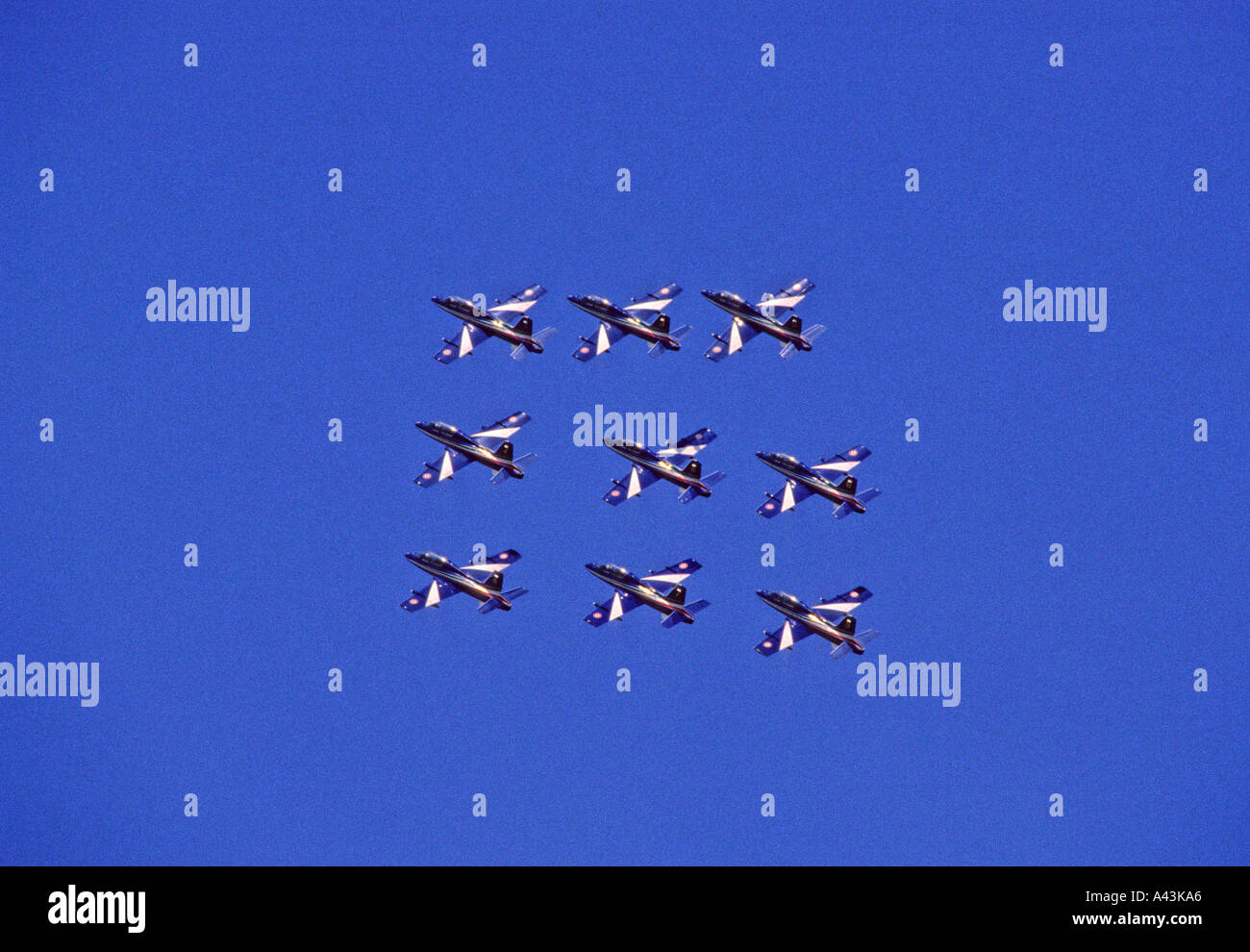 Italian Air Force aerobatic display team Frecce Tricolori Stock Photo ...