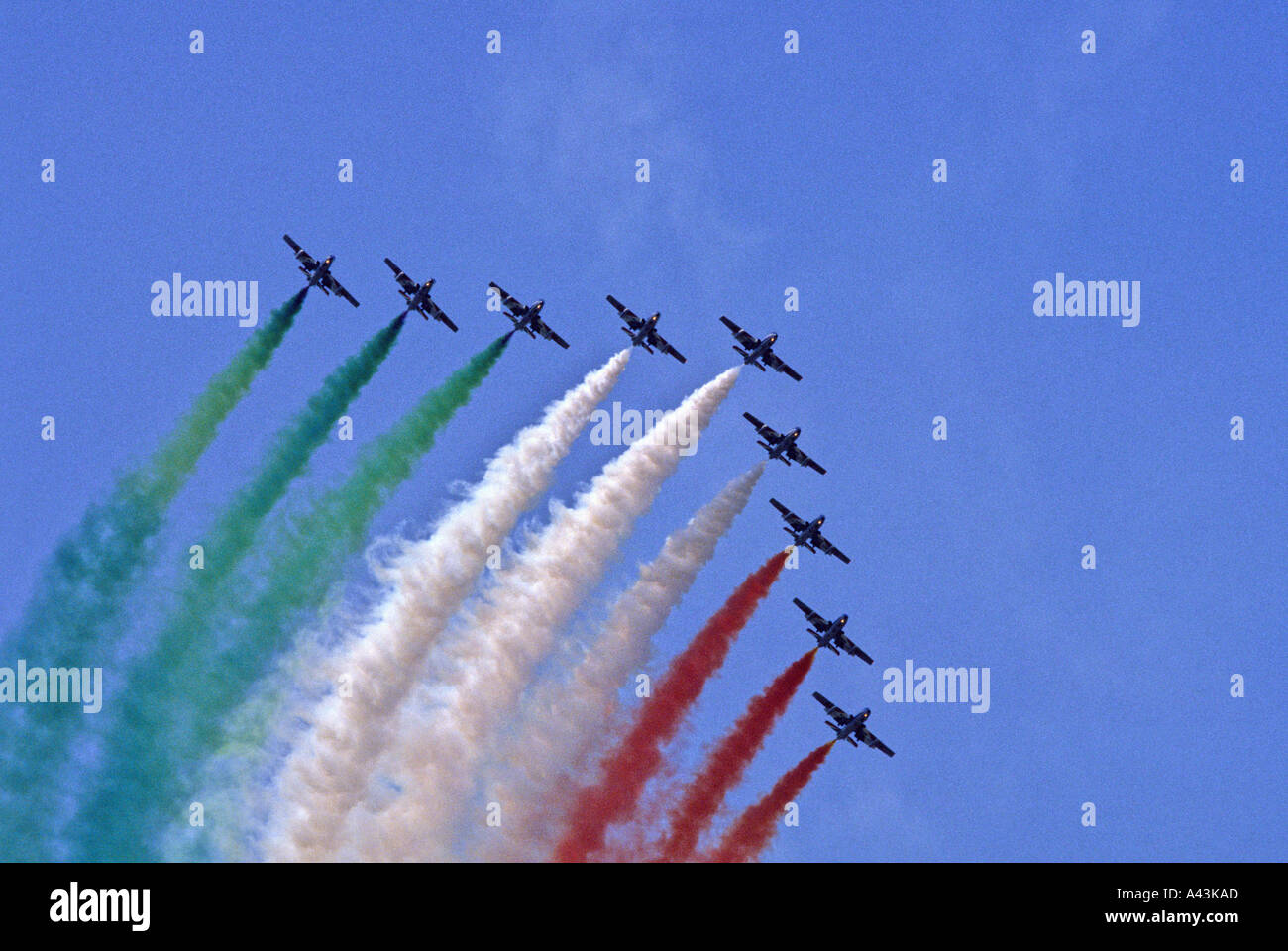 Italian Air Force aerobatic display team Frecce Tricolori Stock Photo ...