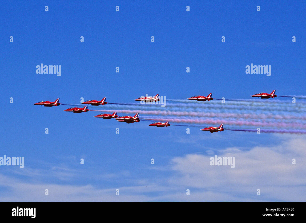 RAF Aerobatic Team Red Arrows formation display Stock Photo - Alamy