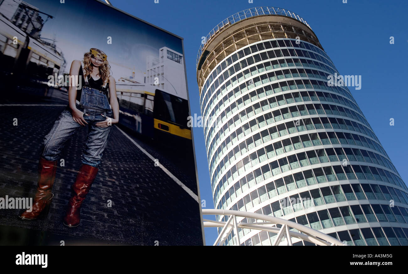 An unusual view of a giant advertising poster and the Rotunda ...